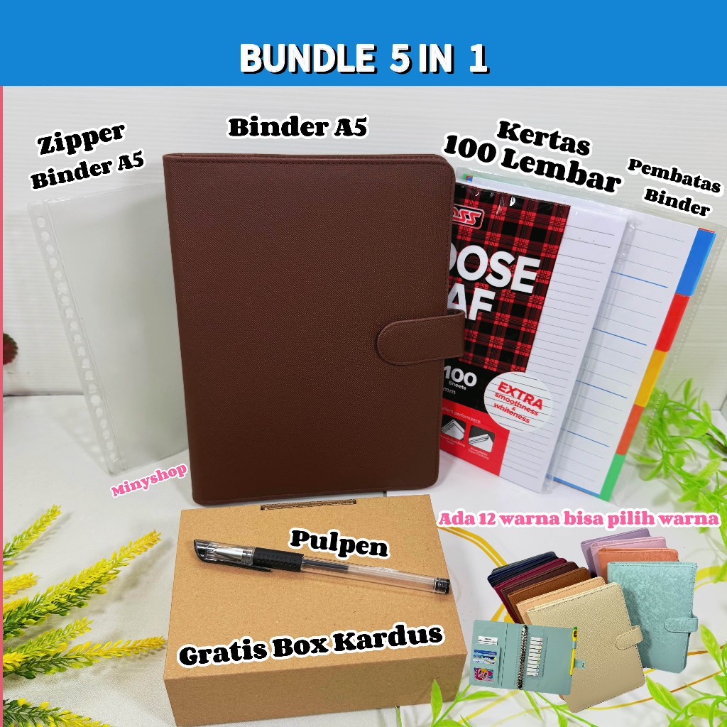 Jual Paket Lengkap 5IN1 Binder A5 Ring 20 Gratis Box Untuk Kuliah ...