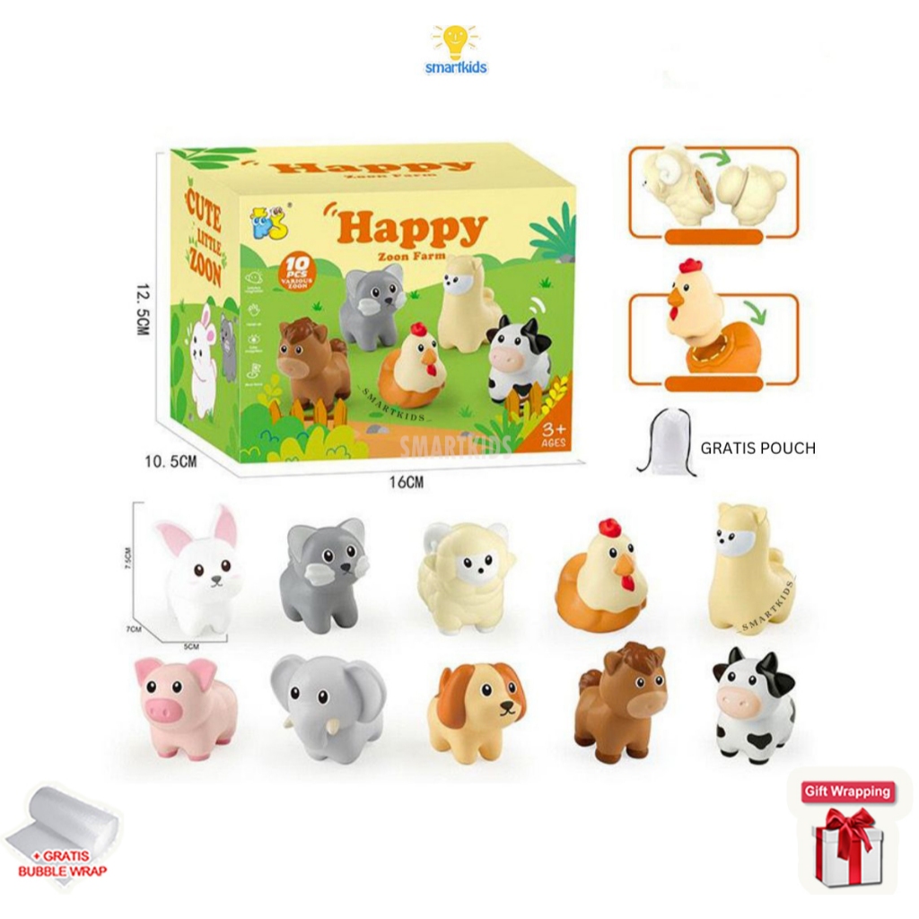 Jual Happy Zoo Farm Mainan Edukasi Mencocokan Bentuk Warna Karakter ...