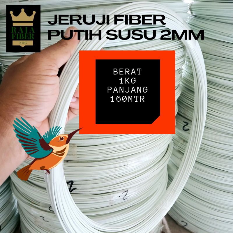 Jual RUJI-JERUJI FIBER PUTIH SUSU 2MM 1KG | Shopee Indonesia