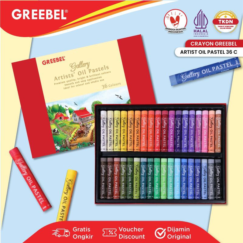Jual CRAYON GREEBEL ARTIST OIL PASTEL 36 WARNA | Shopee Indonesia