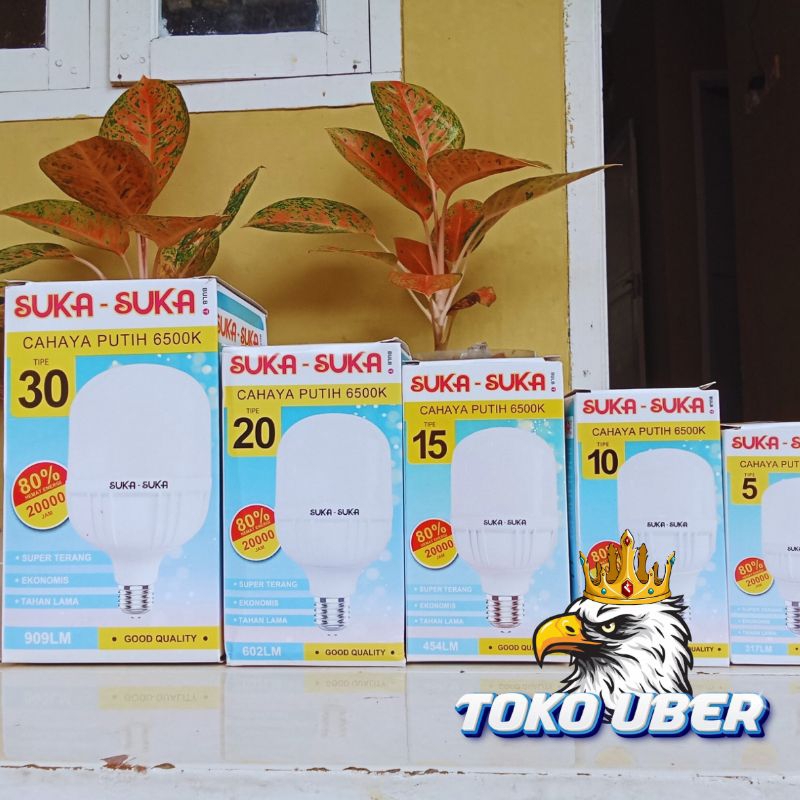 Jual Lampu LED suka suka type 5 wat 10wat 15wat 20wat 30wat cahaya putih terang | Shopee Indonesia