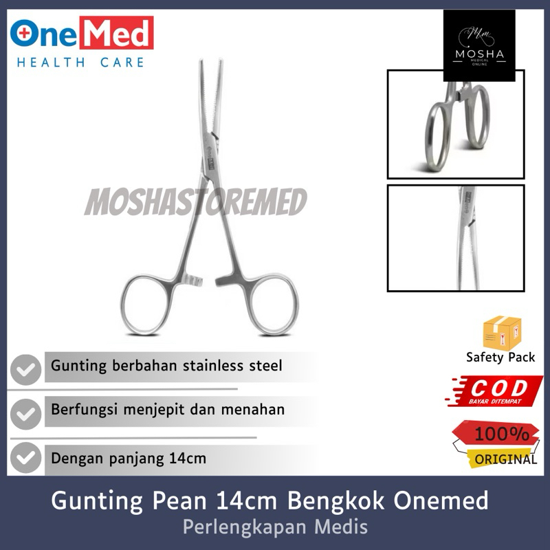 Jual ONEMED-Gunting Pean Klem Kocher Bengkok 14cm Stainless Steel ...