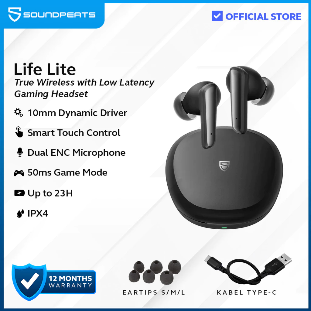 Jual Soundpeats Life Lite TWS Bluetooth ENC Gaming Mode Low Latency ...
