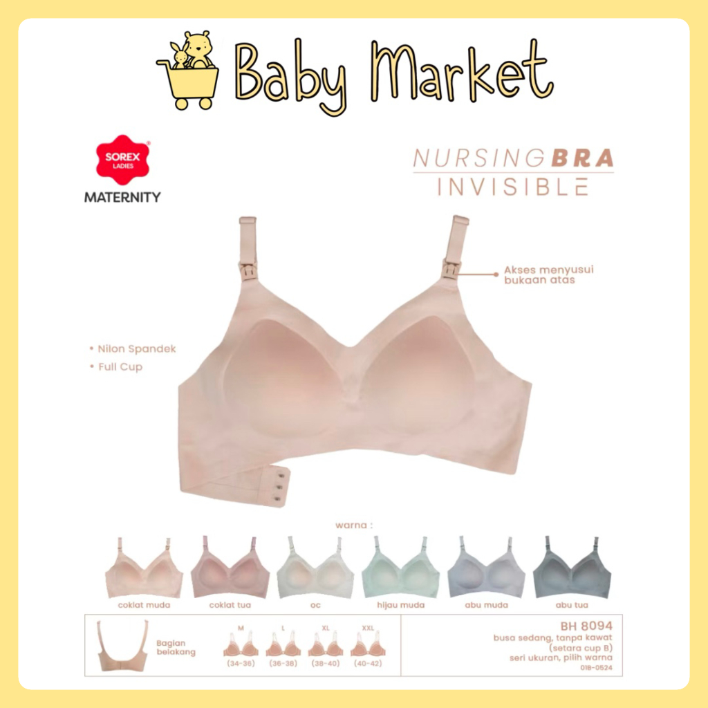 Jual Sorex Bra Menyusui Kait 3 Setara Cup B Full Cup Busa Sedang Tanpa ...