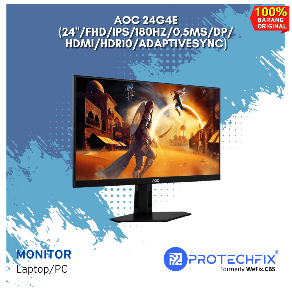 Jual Monitor AOC 24G4E (24"/FHD/IPS/180Hz/0,5ms/DP/HDMI/HDR10 ...