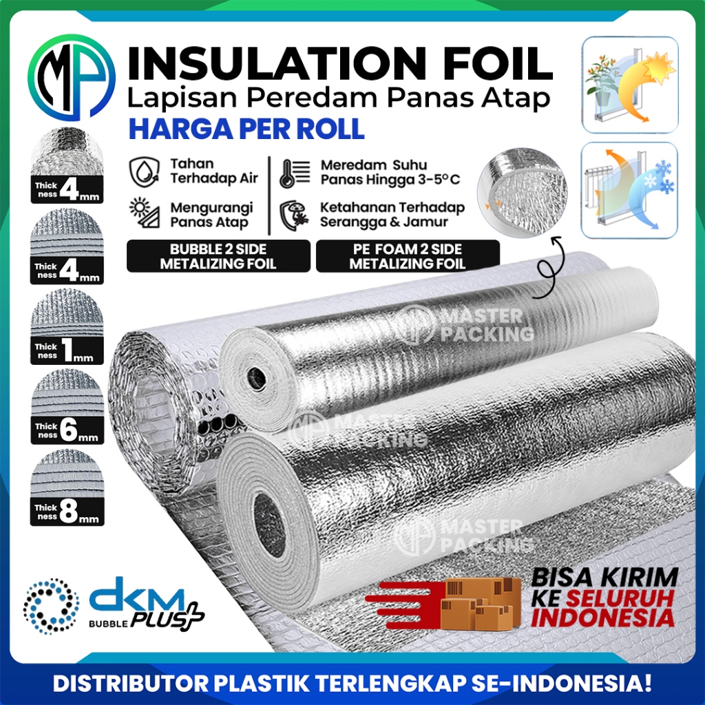 Jual Peredam Panas Atap Rumah Bubble Insulation Foam Foil Roll 120cm x ...