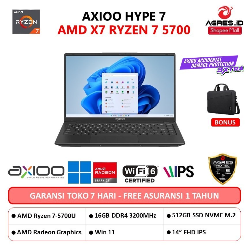 Jual LAPTOP AXIOO HYPE 7 AMD X8 | X7 | RYZEN 7 6800H | RYZEN 7 5825 ...