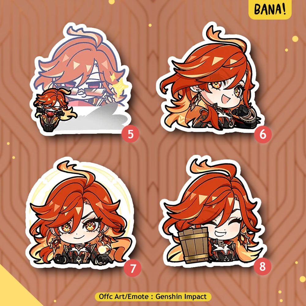 Jual Stiker MAVUIKA CAPITANO dkk Genshin Impact Sticker Anime ...