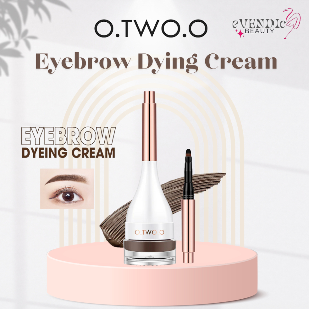 Jual READY O.TWO.O Eyebrow Dying Cream Natural Shaping waterproof and ...