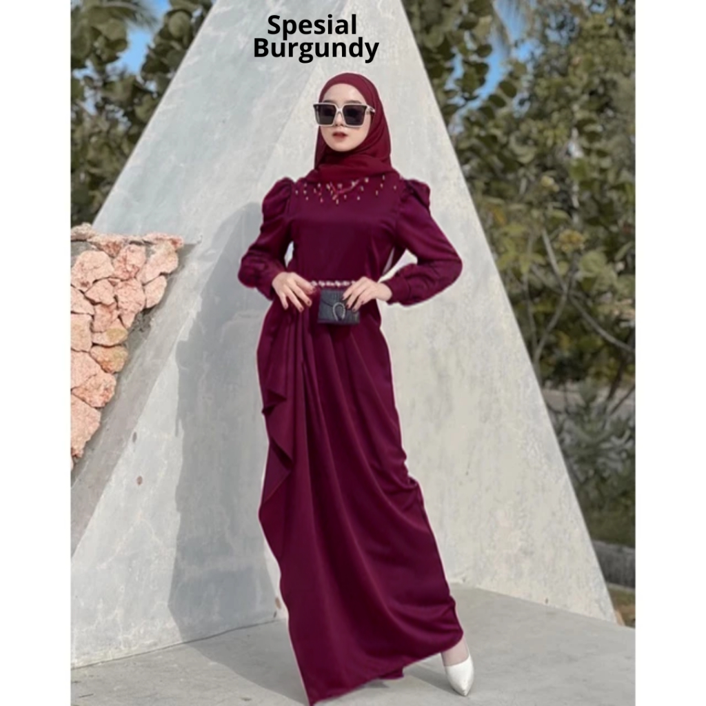 Jual Wedding Dress Inner Motif Pesta Lebaran Kondangan Wisuda Satin ...