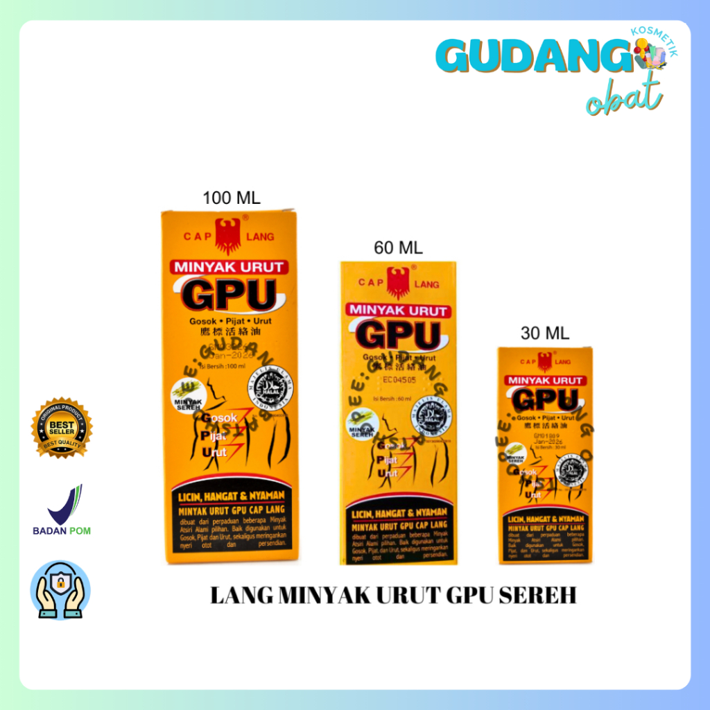 Jual Cap Lang Minyak Urut GPU Sereh 30 Ml, 60 Ml, 100 Ml - Minyak Gosok ...