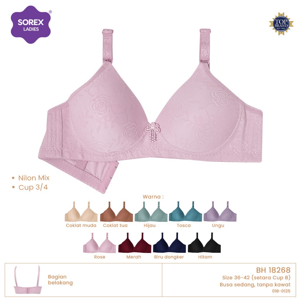 Jual Bh Bra Sorex 18268 , 18269 , 18246 Cup B (36-42) Kait 3 Tekstur ...