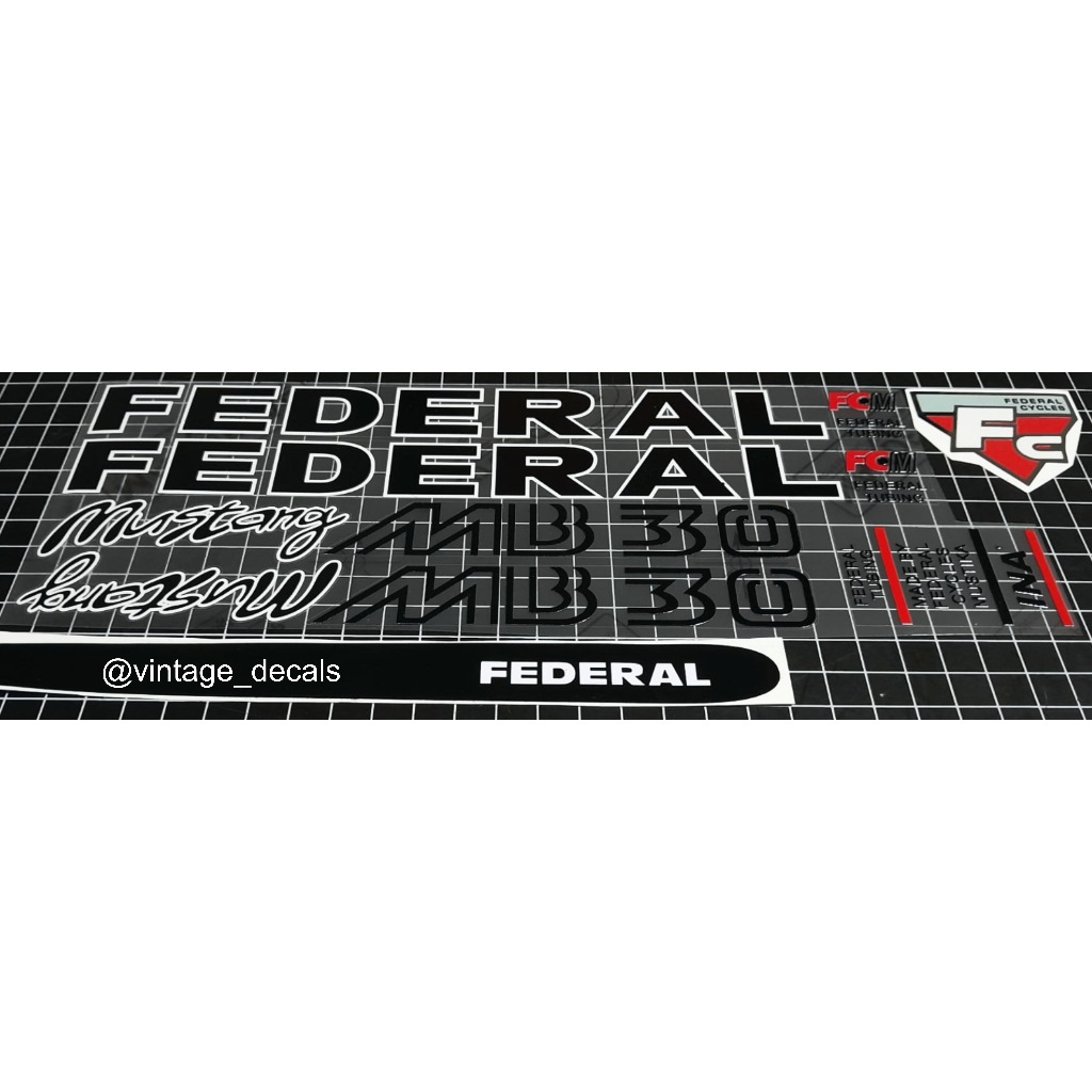 Jual decals replacement Federal Mustang MB30 Bronco MB40 (roda 24 ...
