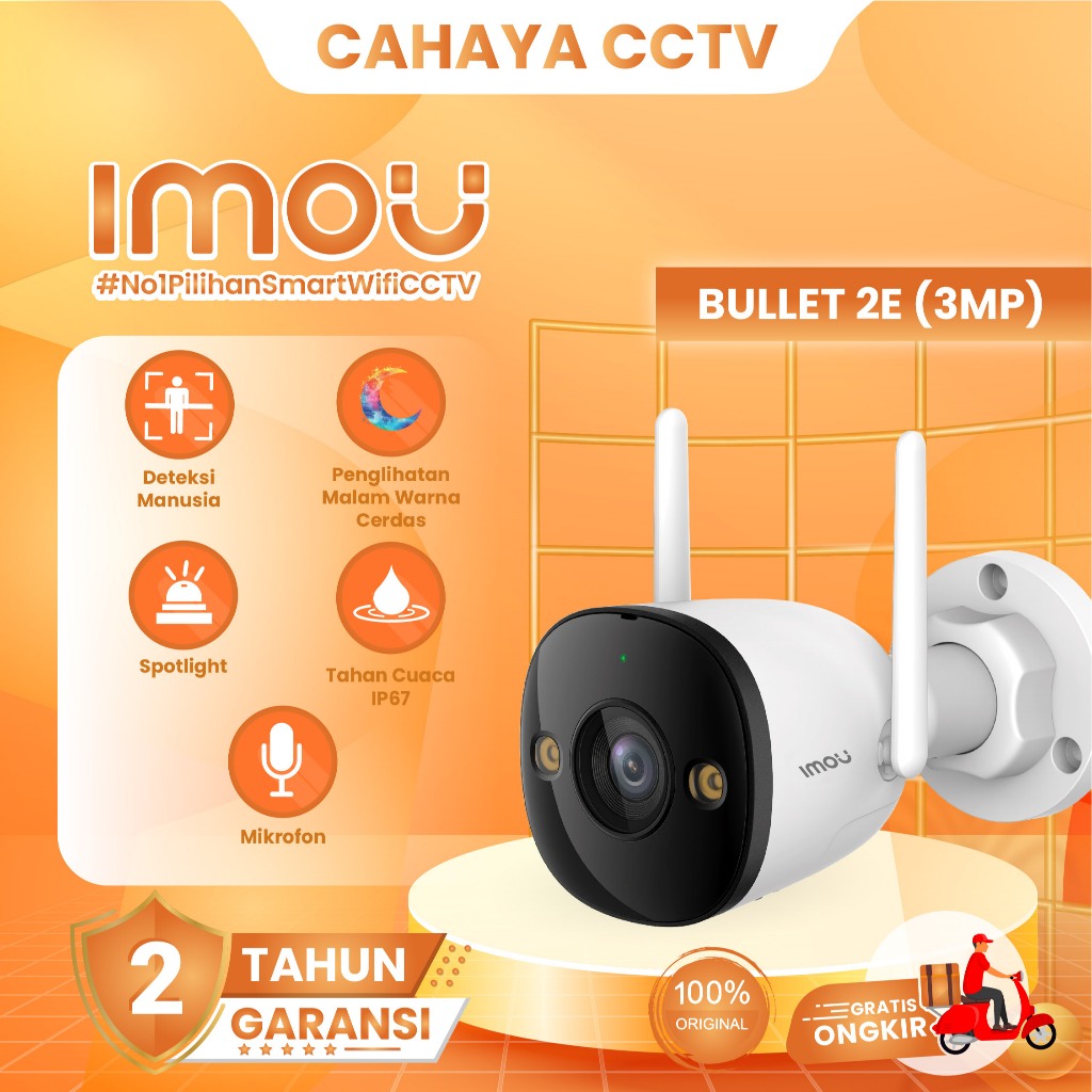 Jual IMOU Bullet 2E 3MP || Smart IP Camera CCTV Wi-Fi Outdoor || 1080P ...