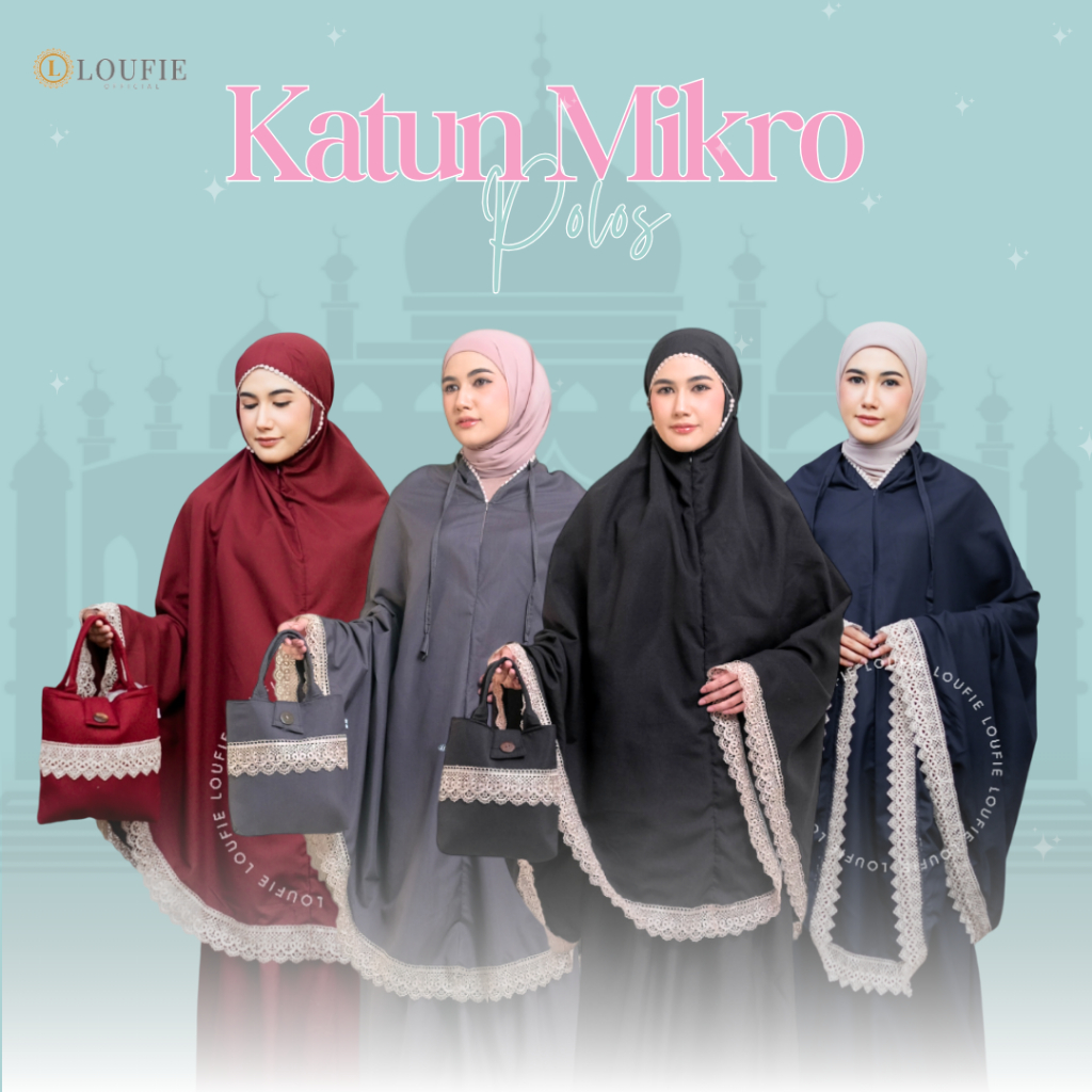 Jual LOUFIE - Mukena Dewasa Katun Premium Zalina 2 In 1 Renda Zipper ...