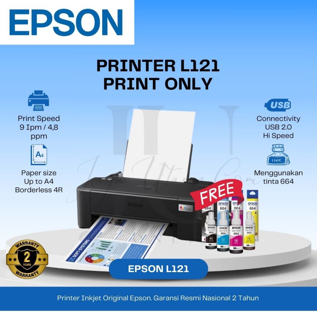 Jual Printer Epson L121 Print Only Original Pengganti L120 Ink Tank EcoTank | Shopee Indonesia