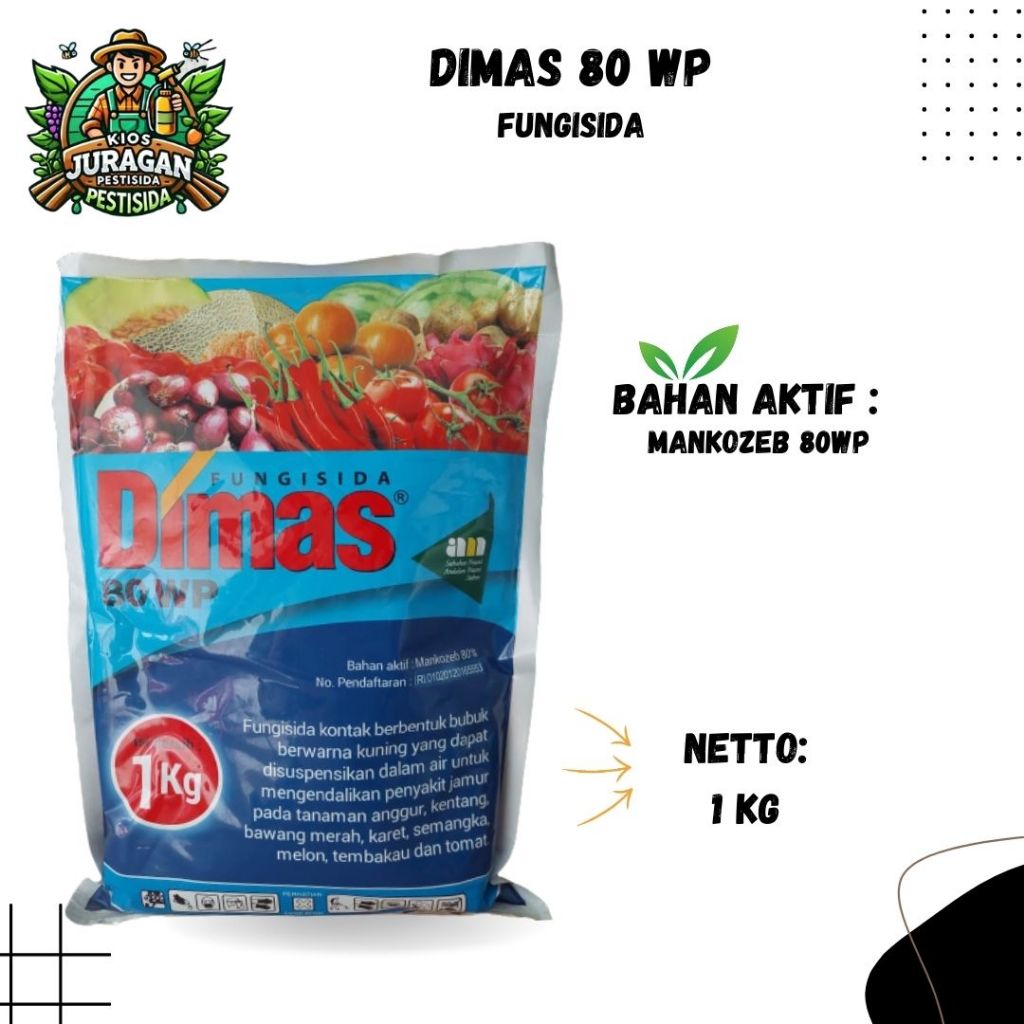Jual DIMAS 80WP 1KG FUNGISIDA MANKOZEB KUNING | Shopee Indonesia