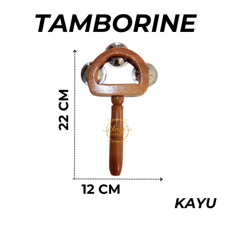 Jual (1 PCS) ALAT MUSIK TAMBORINE / ALAT MUSIK PERKUSI BERBAHAN KAYU ...