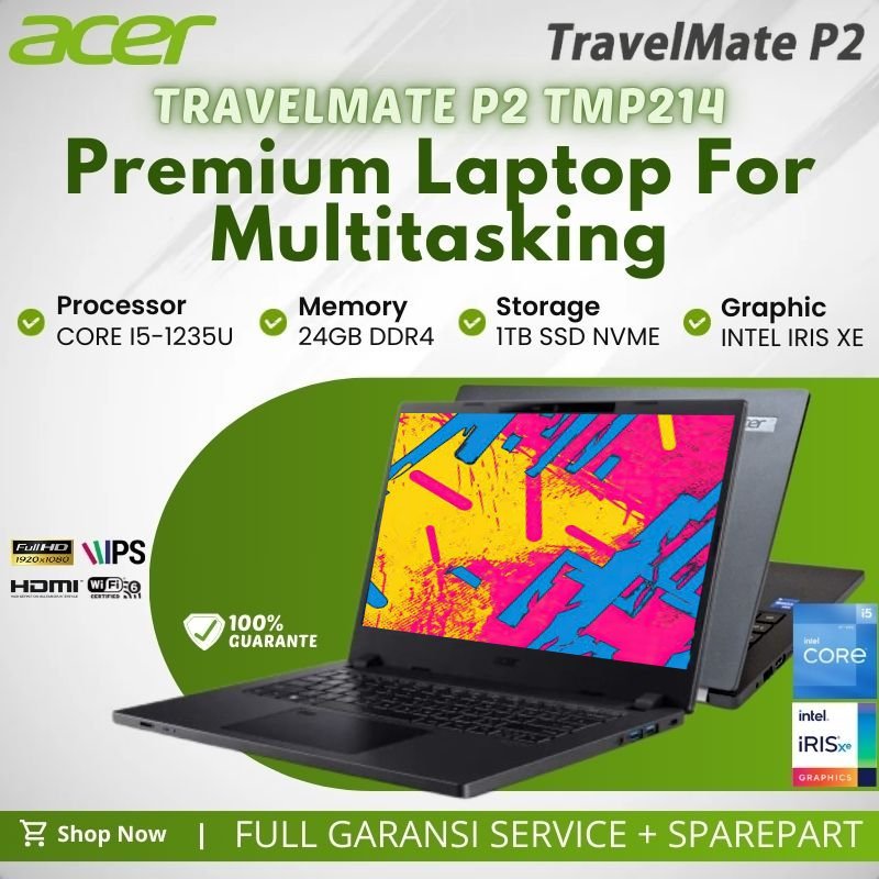 Jual Laptop Acer Travelmate P214 Core i5 Gen 12 Ram 24GB SSD 1TB Iris ...