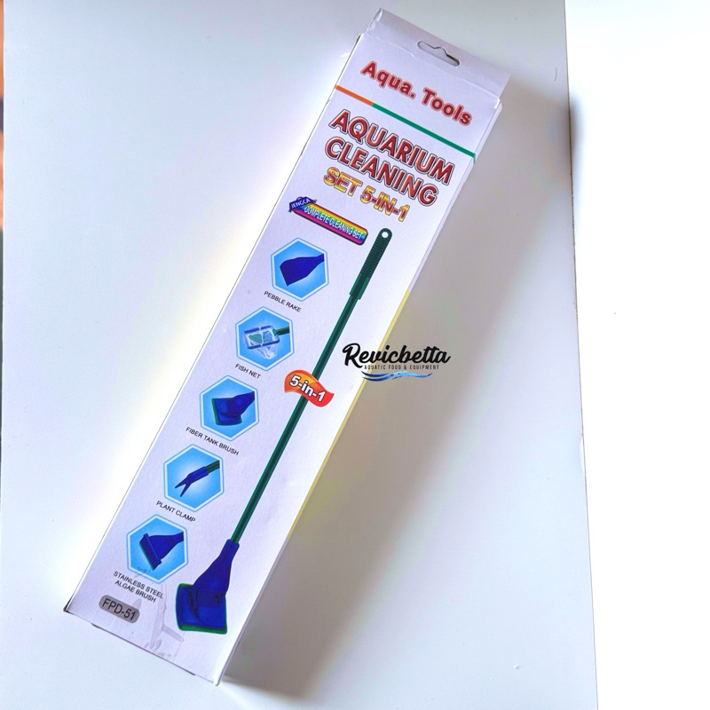 Jual AQUA TOOLS Aquatools 5 in 1 Scraper Cleaning aquarium pembersih ...