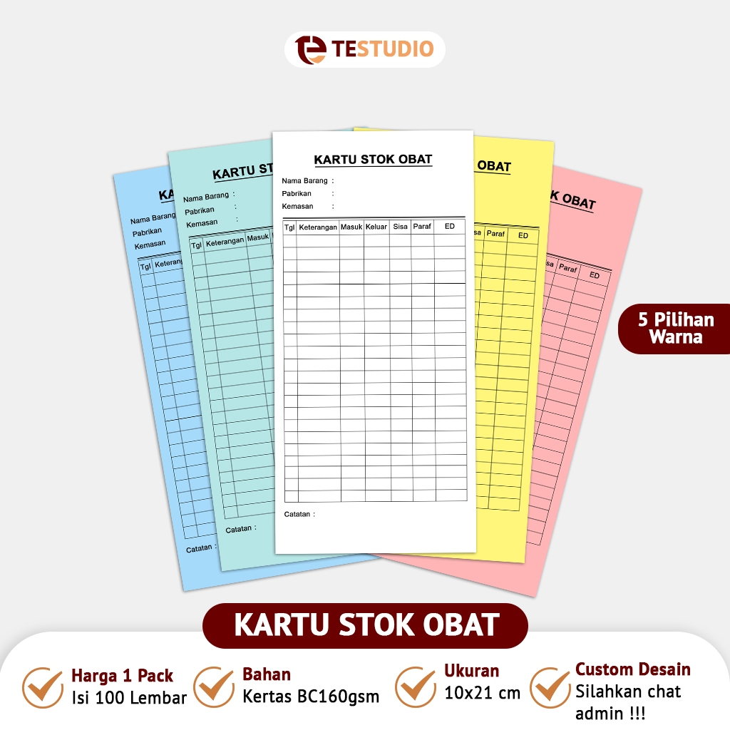 Jual TeStudio - Kartu Stok Apotek / Kartu Stok Obat / Kartu Apotik ...