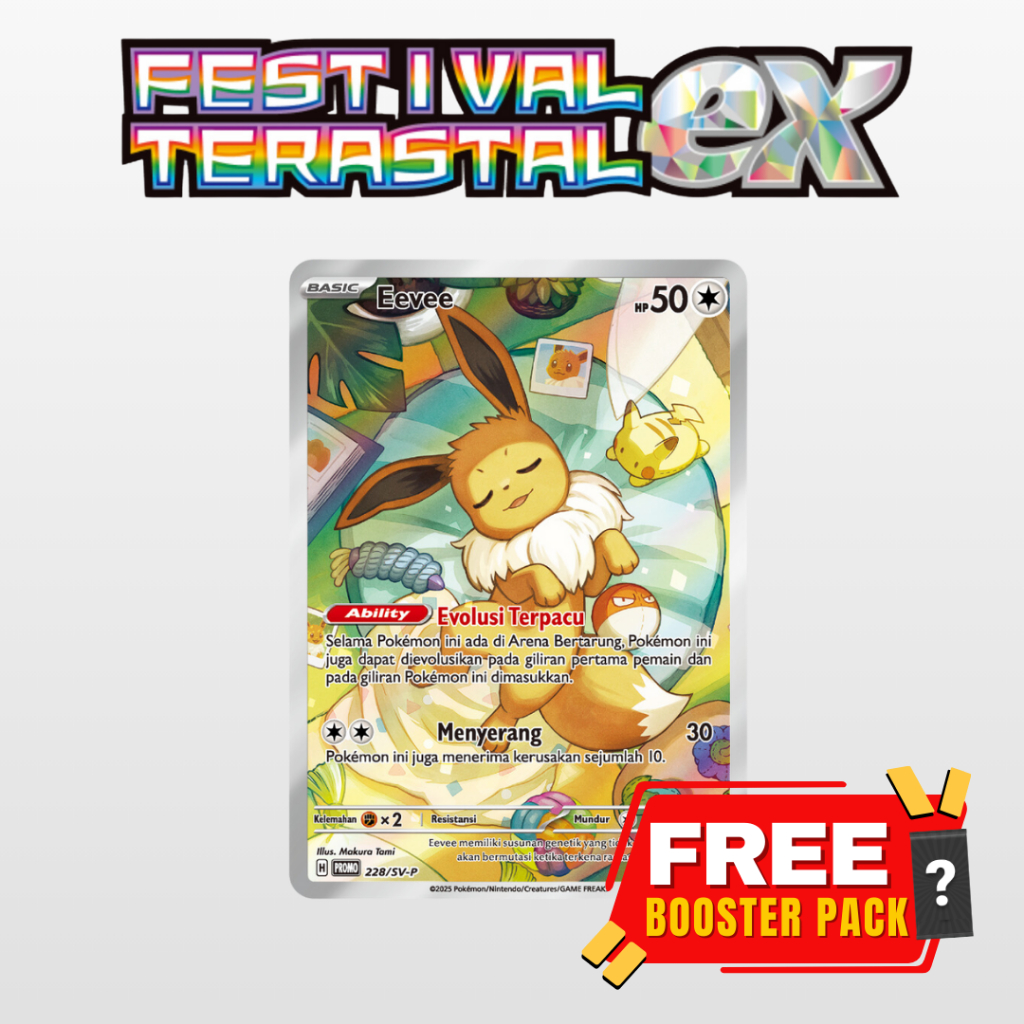 Jual Kartu Pokemon EEVEE Promo TCG Card 228/SV-P Festival Terastal Ex Prismatic Evolutions Set ...