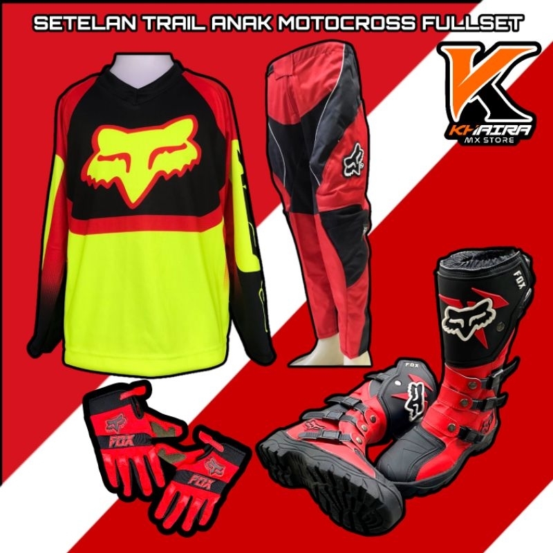 Jual BAJU TRAIL ANAK CROSS JERSEY SET BAJU TRAIL ANAK CELANA GLOVE ...