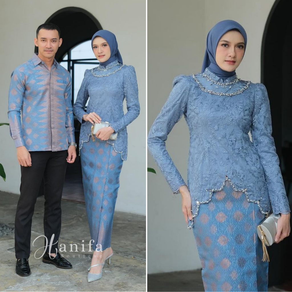 Jual Kebaya Couple Wisuda Modern Set Kebaya Lamaran Tunangan Batik Baju ...