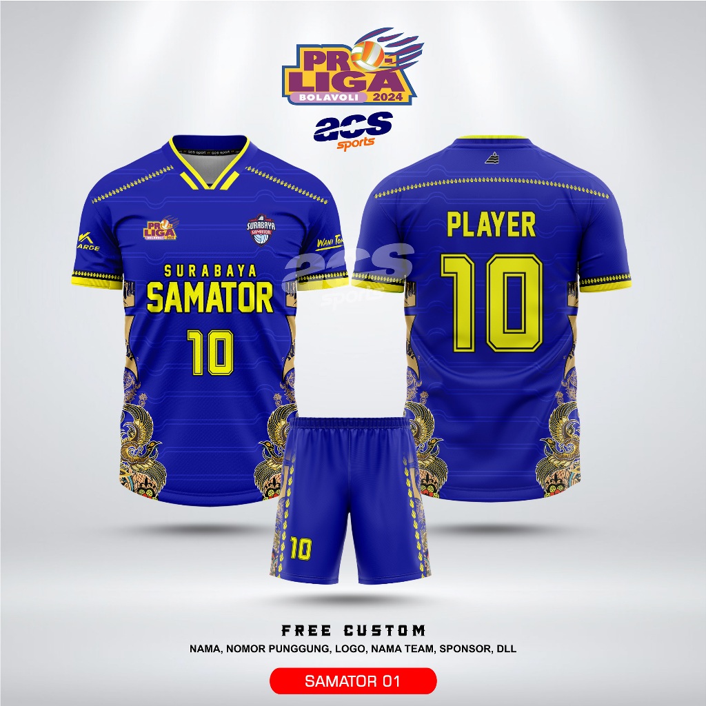 Jual Jersey Kaos SAMATOR Proliga 2025 (Free Nama, No Punggung, dll ...