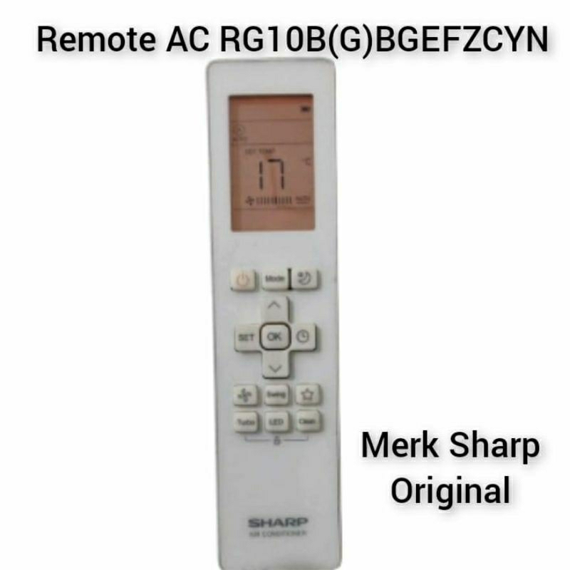 Jual Remote AC Sharp RG10B(G)BGEF ZCYN Original | Shopee Indonesia