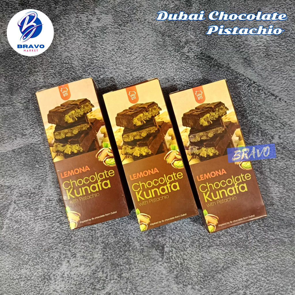 Jual Dubai Chocolate Pistachio Kunafa Choco Bar / Coklat Premium Pistachio Kunafa / Choco Bar ...