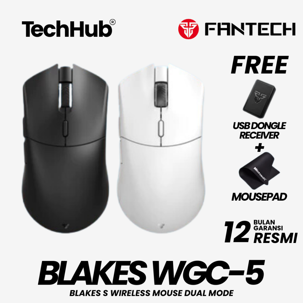 Jual Fantech WGC5 / WGC5s / WGC-5s Blake S Wireless Mouse Dual Mode ...
