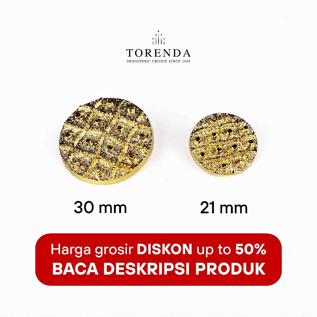 Jual Torenda Kancing Jepang Emas Grosir Gold Button Motif Perforated ...