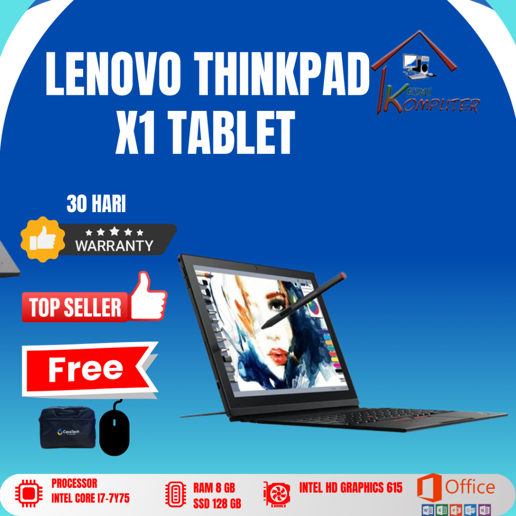 Jual Laptop 2 in 1 Lenovo X1 Tablet- Intel Core i7 Gen 7- Touchsreen ...