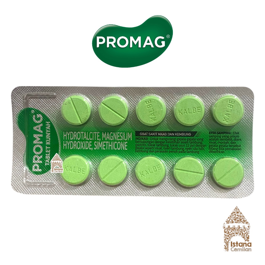Jual Promag Tablet Kunyah Obat Sakit Maag dan Kembung 1 STRIP | Shopee ...