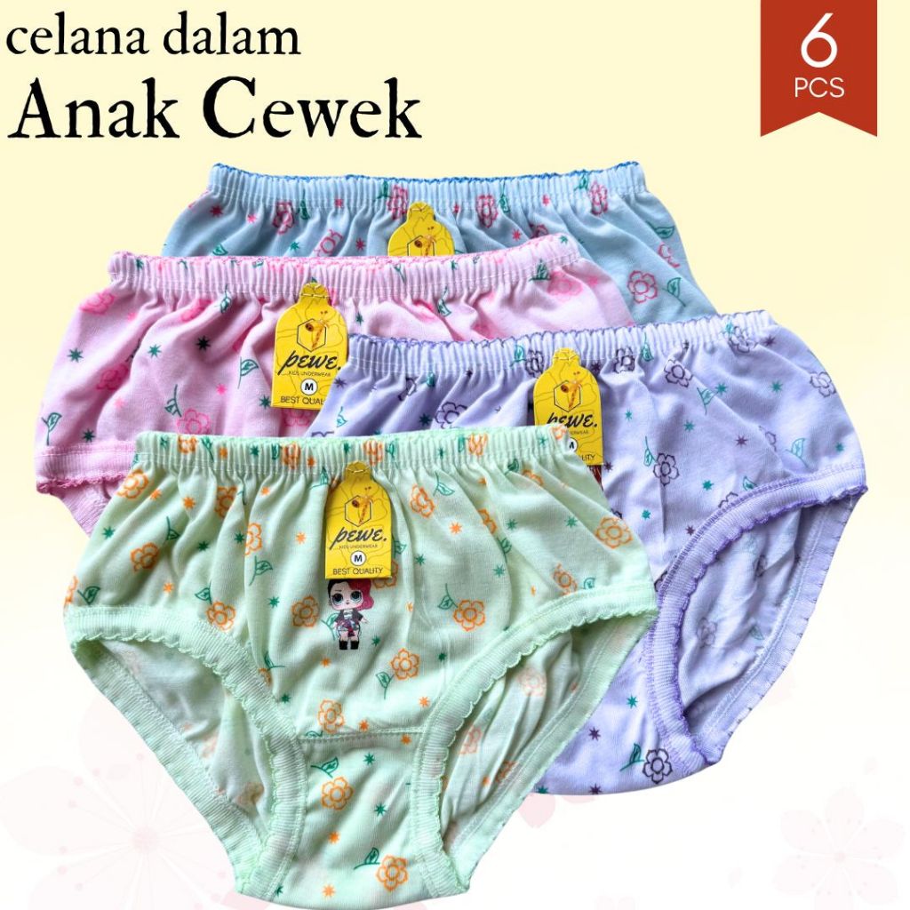 Jual 1 LUSIN Cd Celana Dalam Anak Perempuan Full Print Tebal / Cd Anak ...
