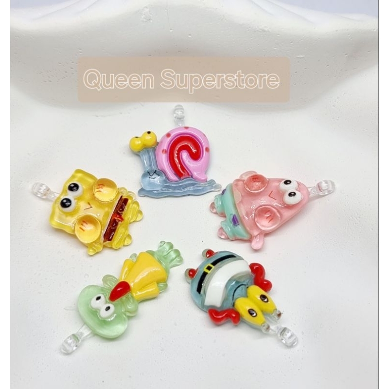 Jual Resin clay manik Charm karakter spongebob squarepants bening ...