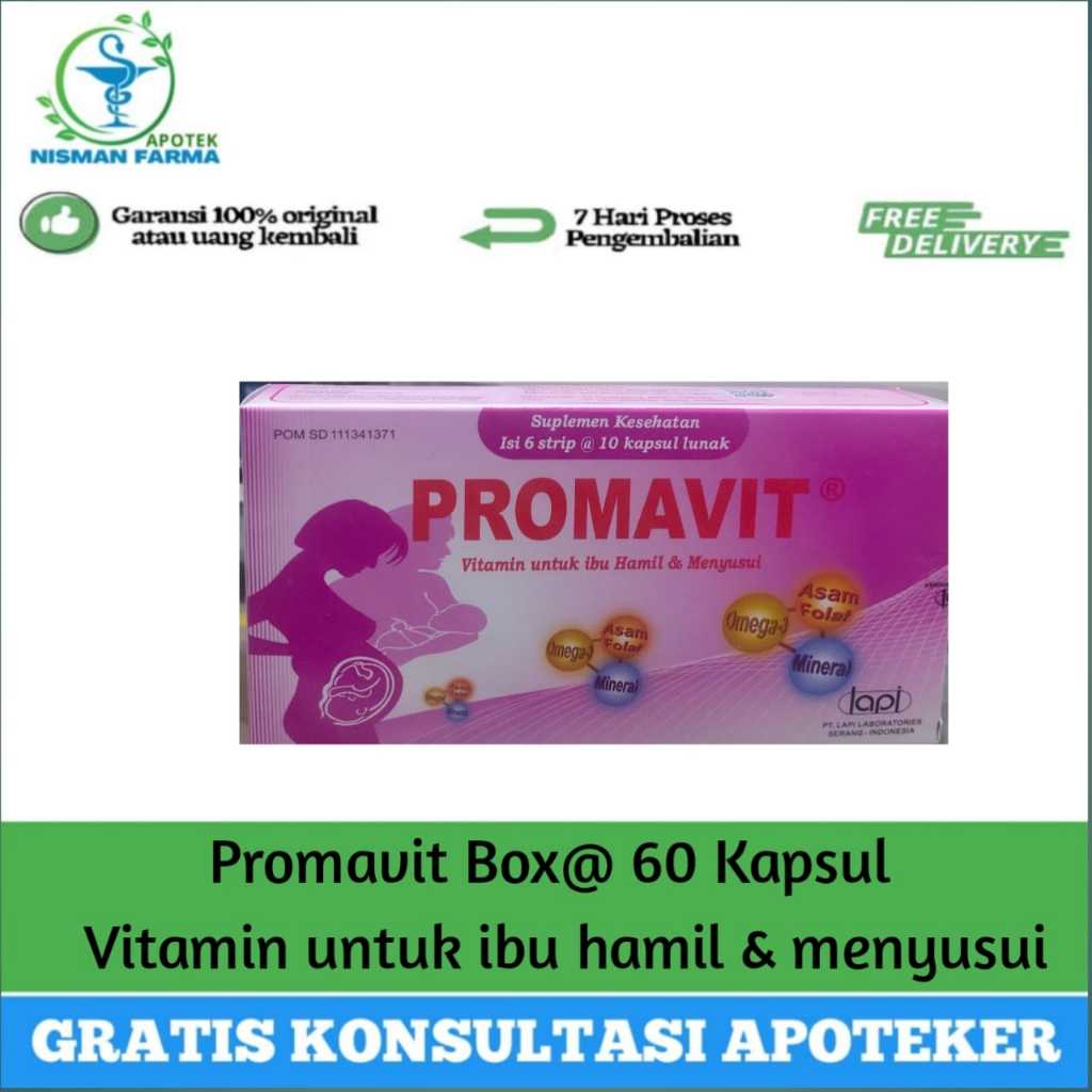 Jual PROMAVIT BOX ISI 60 KAPSUL VITAMIN IBU HAMIL DAN MENYUSUI | Shopee ...