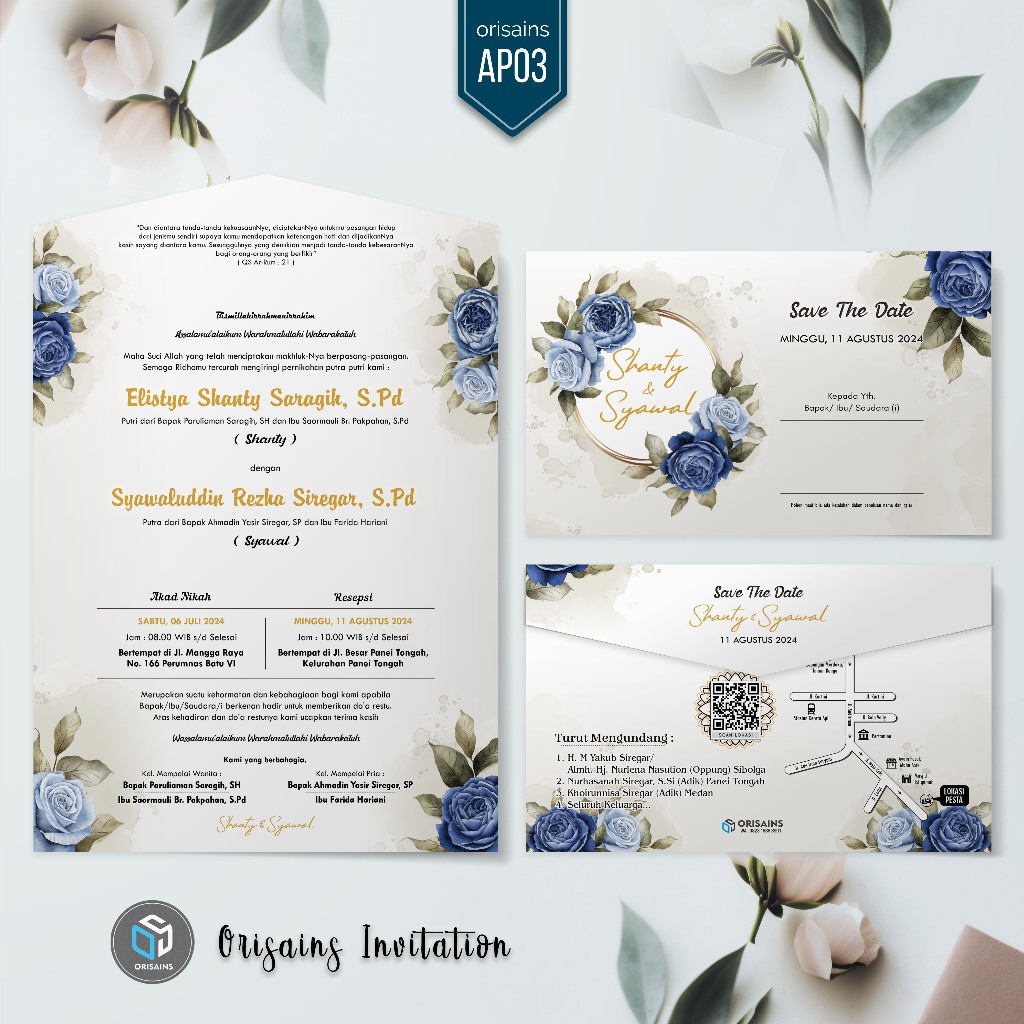 Jual Undangan Pernikahan Semi Amplop Elegan Rustic Murah Bahan Brief ...