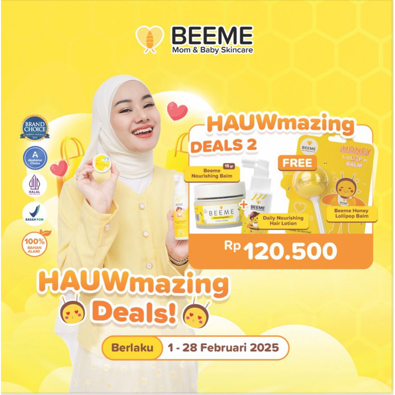 Jual (BUY 2 GET 1) BEEME NOURISHING BALM | BEEME HAIR LOTION (FREE ...