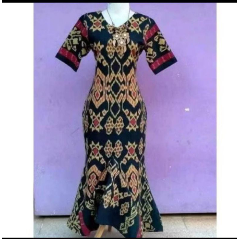 Jual GAUN TENJN PANJANG MOTIF ROTE | Shopee Indonesia