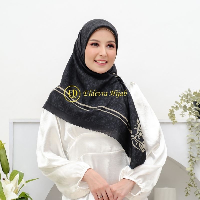 Jual Eldevra Hijab Scarf Monogram Series Hijab Segiempat Voal Motif ...