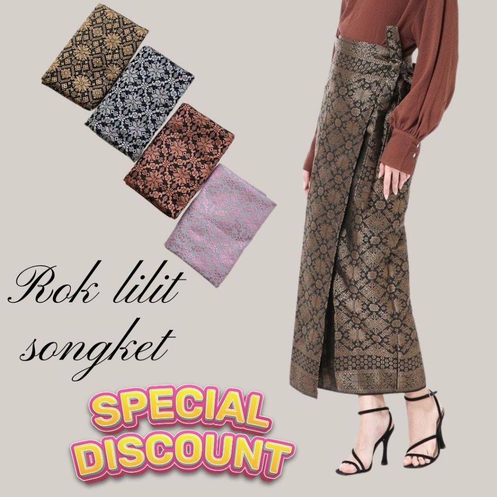 Jual Rok Lilit Songket Hitam Gold / Rok Lilit Songket Palembang ...