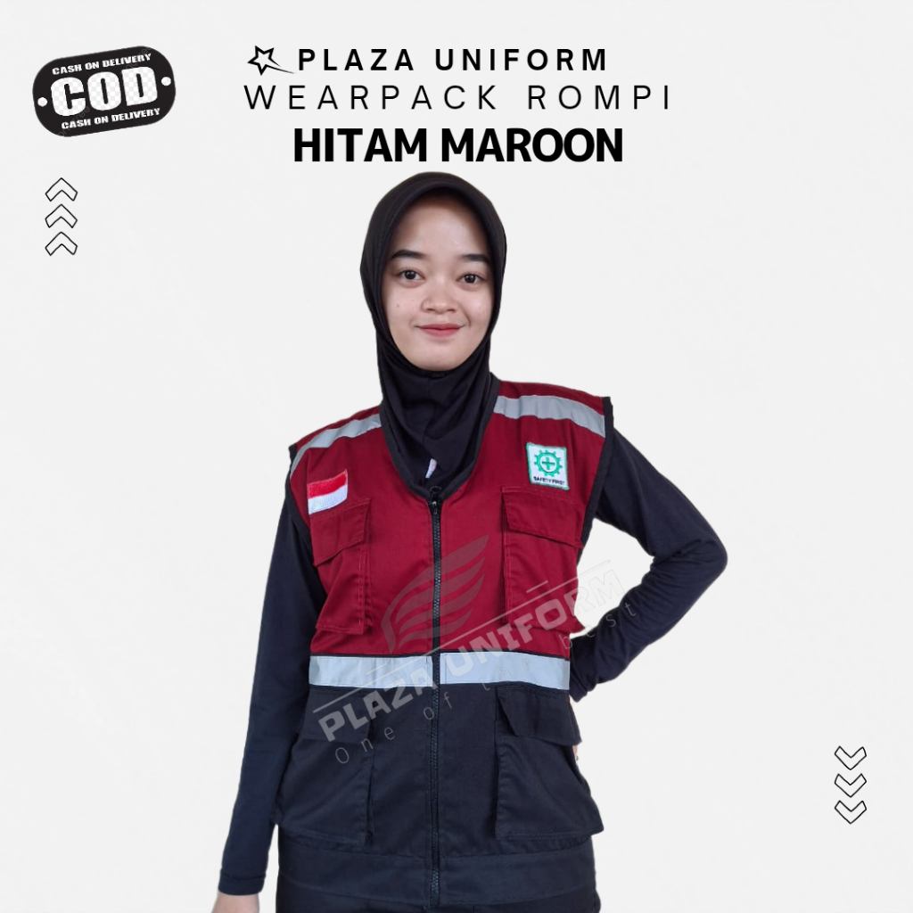 Jual PLAZA UNIFORM-Rompi Safety Bahan American Drill Warna Hitam ...
