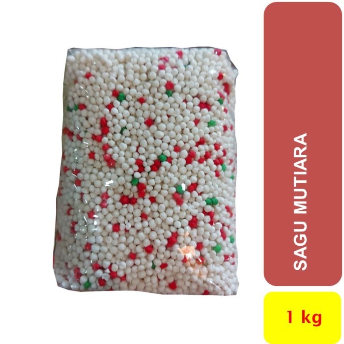Jual Sagu Mutiara Warna Putih Merah Hijau (Tidak Mudah Hancur) | 1 KG ...