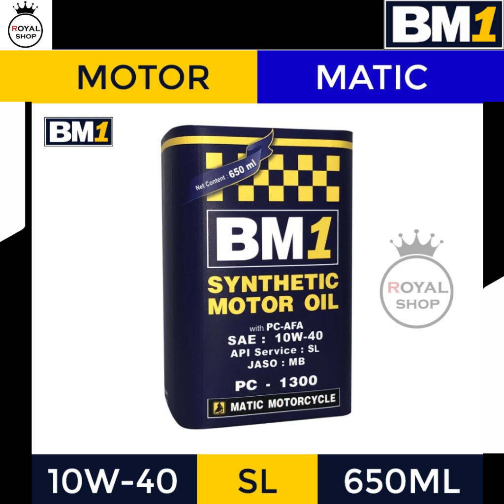 Jual OLI MOTOR MATIC BM1 PC 1300 10W-40 SL (650ML / 0.65L) | Shopee Indonesia