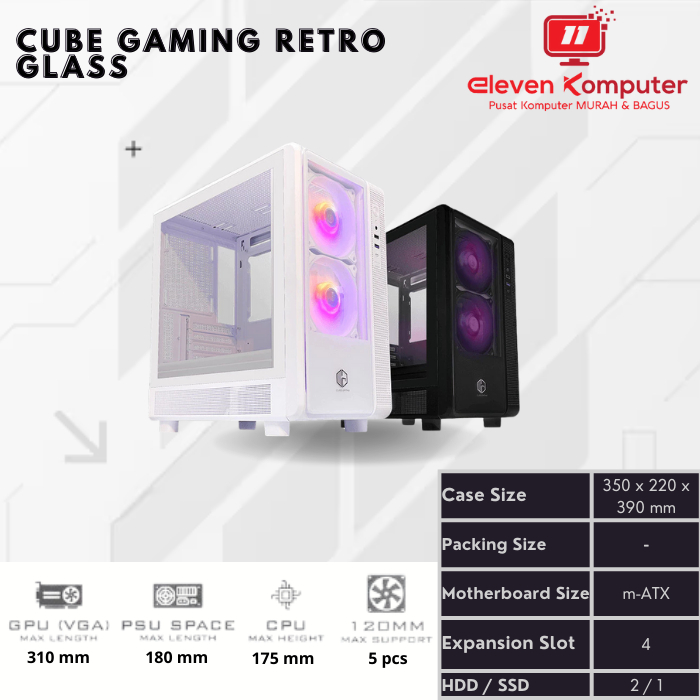 Jual Casing PC Gaming / PC Case UBE GAMING RETRO GLASS BLACK - mATX ...