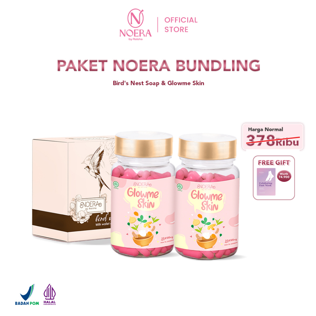 Jual Paket Noera 1 Bird’s Nest Soap & 2 Noera Glow me Skin [FREE ...
