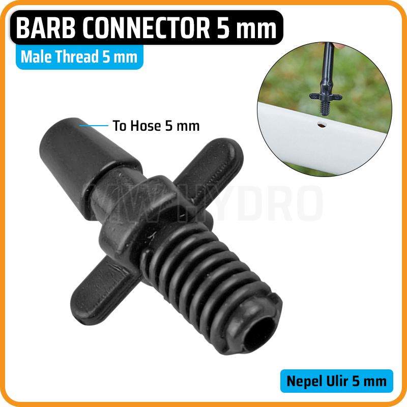 Jual Barb Connector 5 mm - Straight Thread | Konektor Selang Irigasi ...