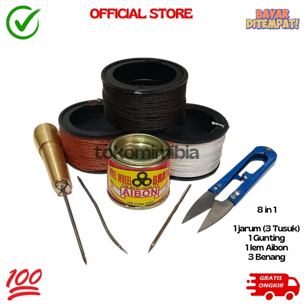 Jual Paket Lengkap Alat Sol Sepatu / Jarum Sol Sepatu Gunting / Benang ...